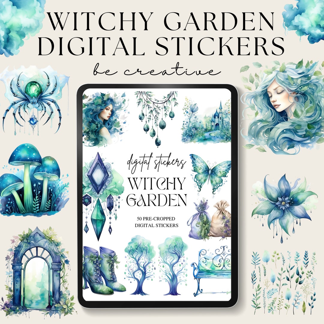Witch Garden Digital Planner Stickers, Goodnotes Celestial Stickers ...