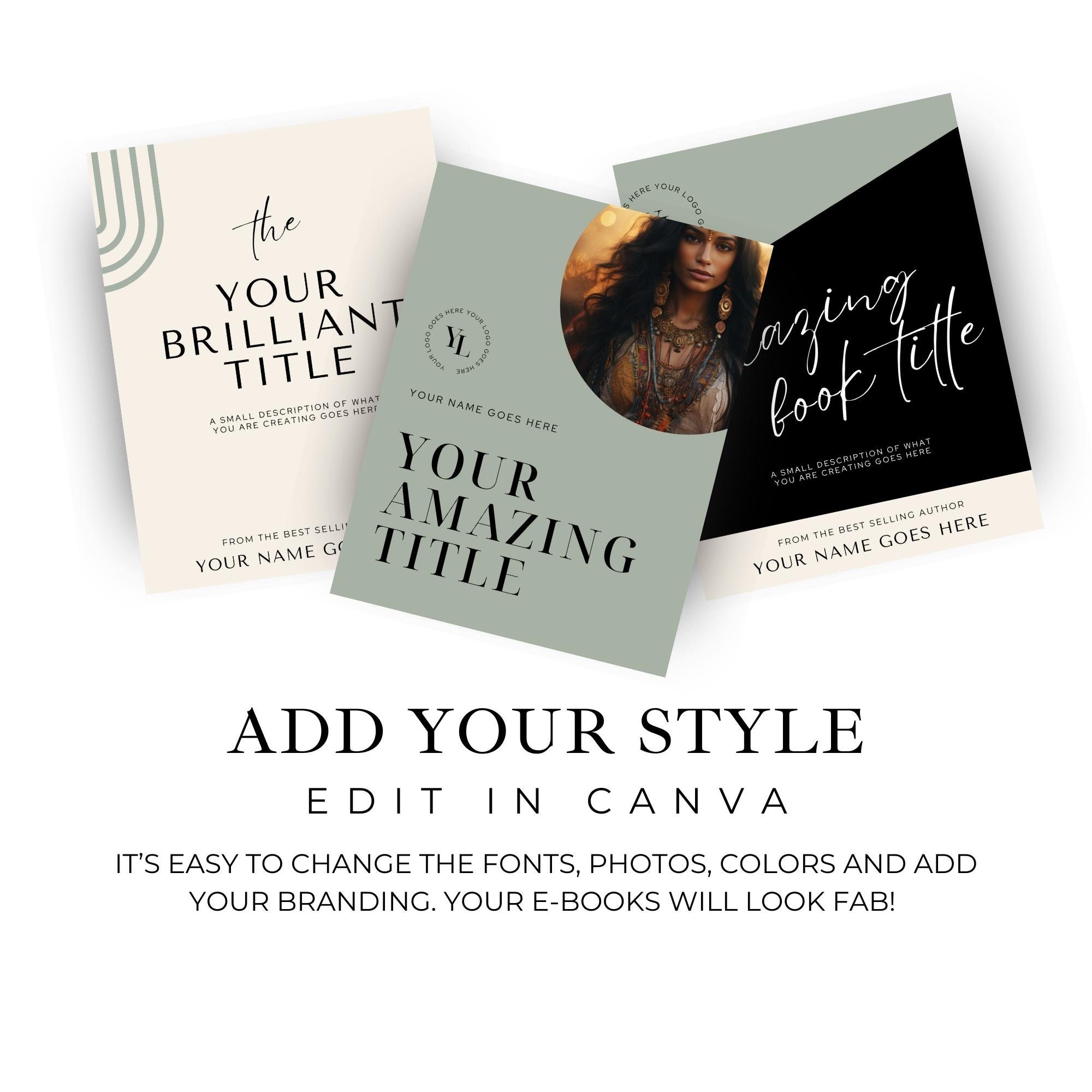 Book Covers Canva Templates Printable Magazine Title Page - Etsy