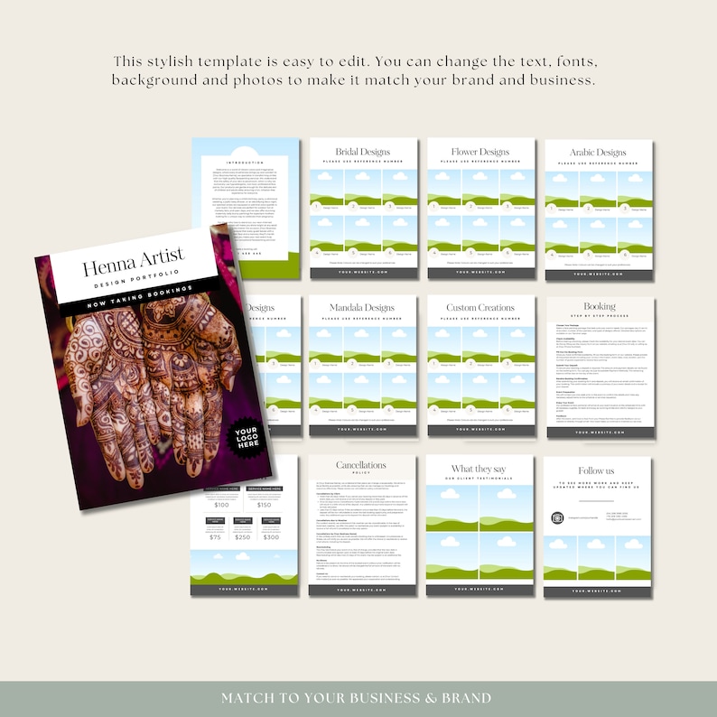 Henna Artist Brochure, Professional Mehndi Business Document, Price ...