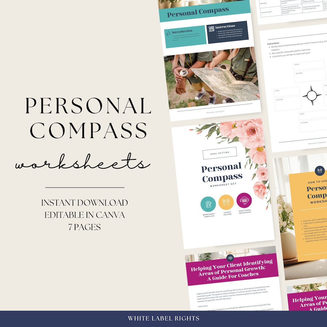 Canva Life Coaching Templates, Goal and Motivational Work Sheets, Done ...