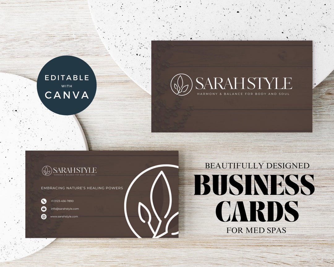 Med Spa Business Card, Printable Salon Card, Canva Business Card ...