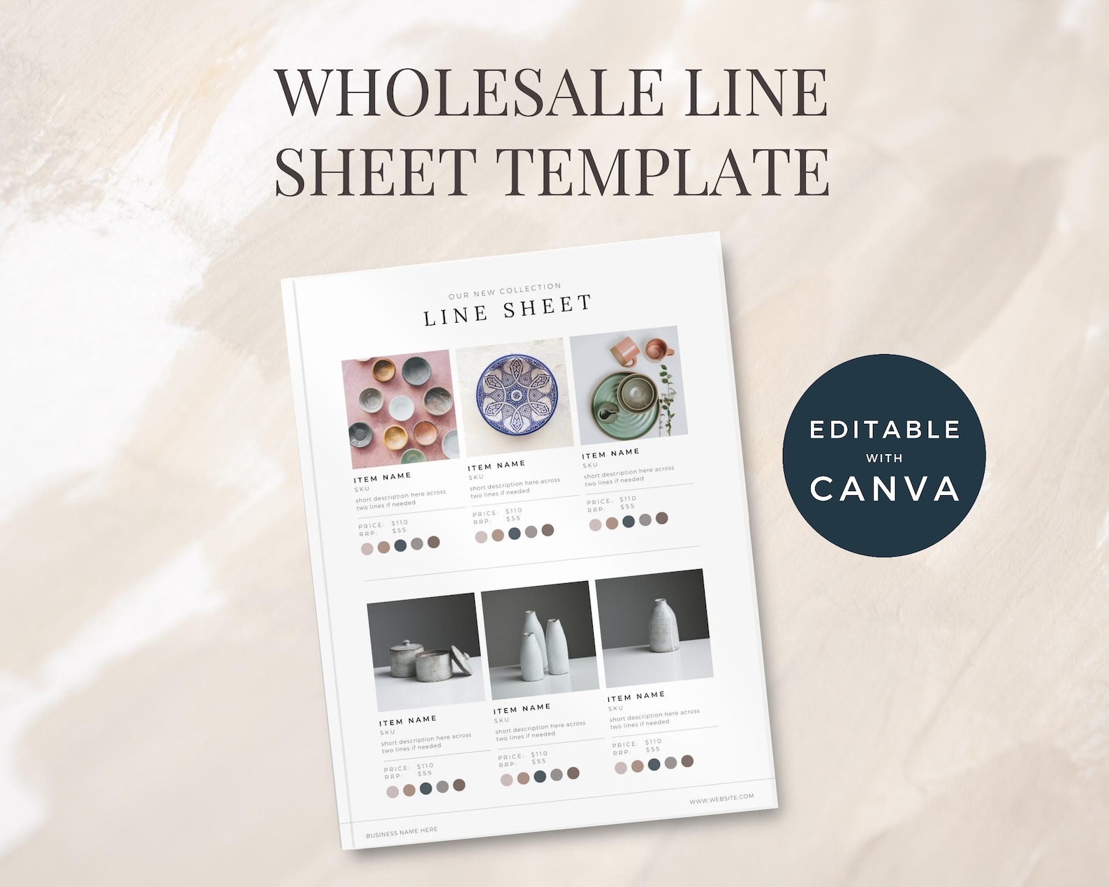 Wholesale Line Sheet Templates, Pricing Pages, Line Sheet for Wholesale ...