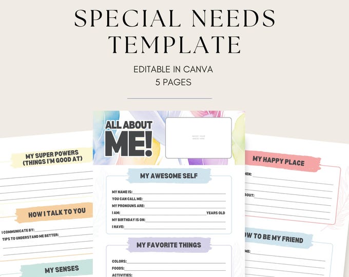 Back to School All About Me Student Printable | All About Me ...