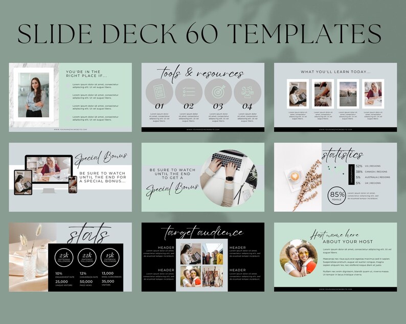Slide Deck Presentation Canva Presentation Template Social - Etsy
