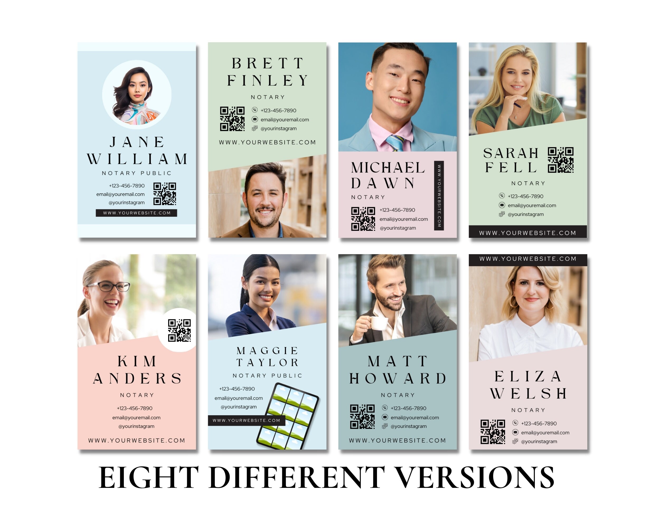 Notary Textable Digital Business Card Bundle, Notary Marketing, Canva ...