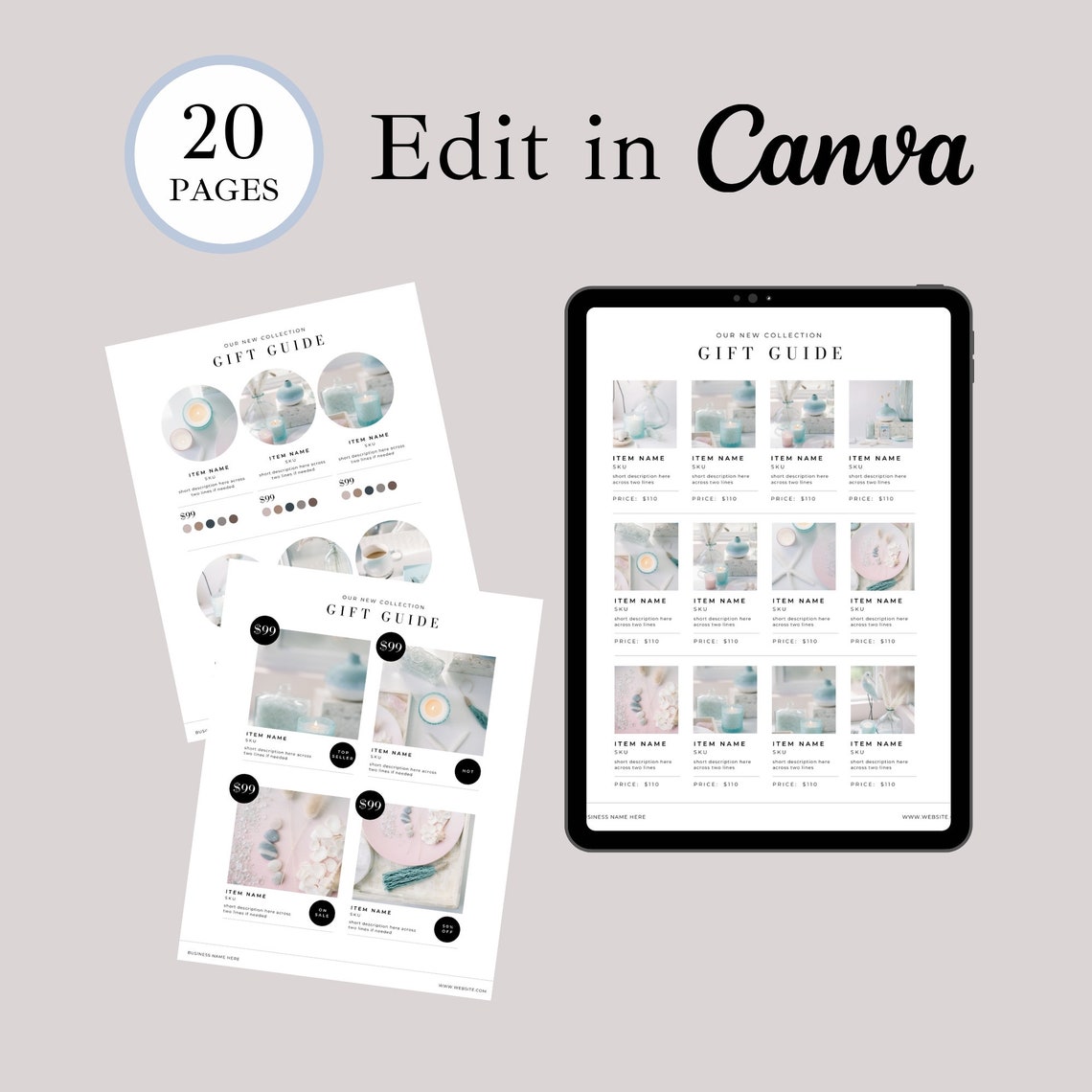 Catalogue / Gift Guide Template INSTANT DOWNLOAD Wholesale Catalogue ...