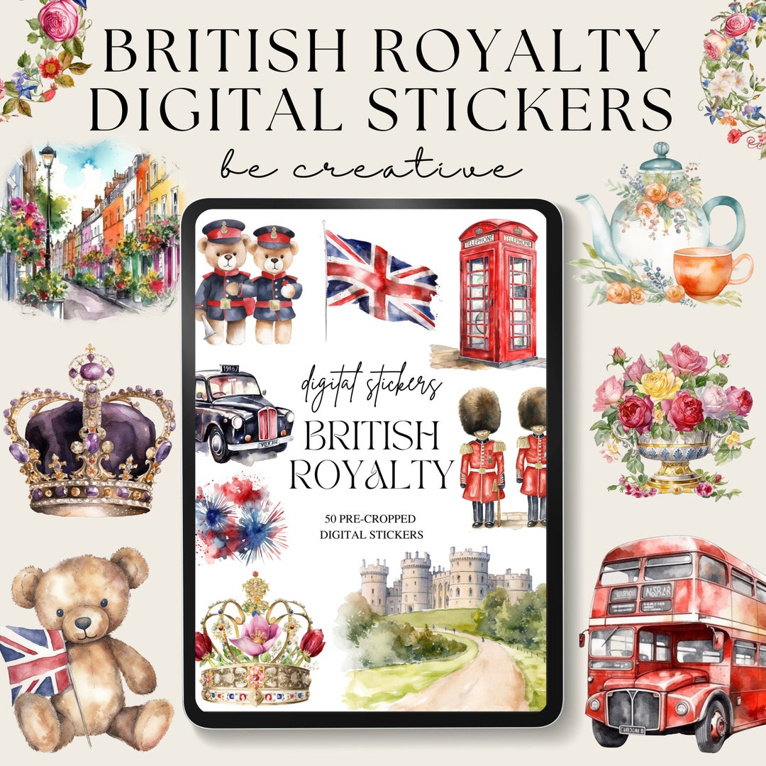 British Royalty Digital Planner Stickers, Goodnotes Stickers, Uktravel ...