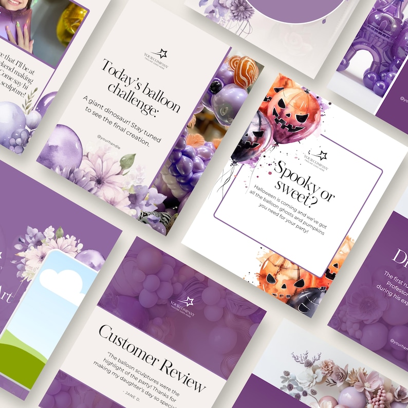Balloon Business Social Media Templates - Etsy