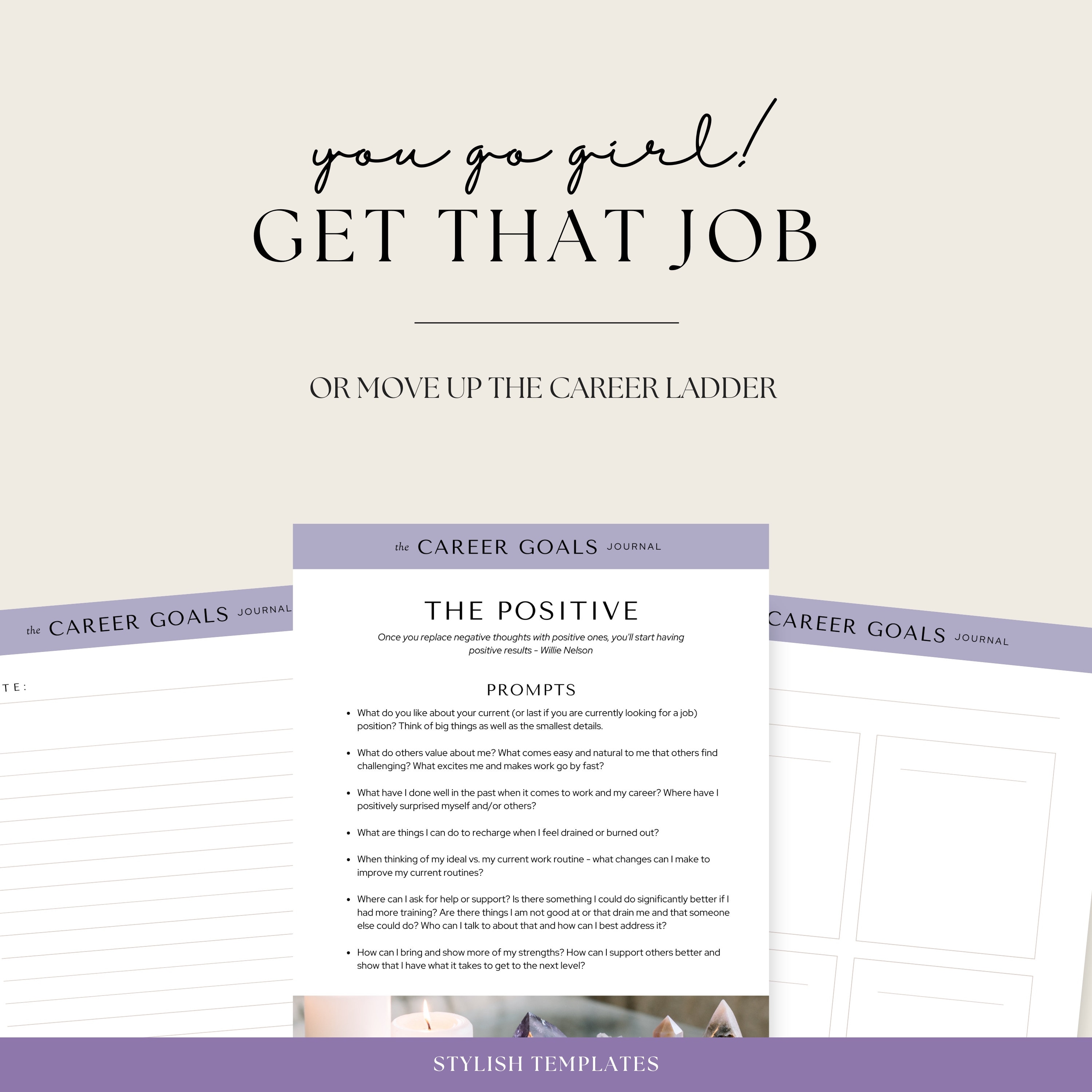 Career Goals Journal, Career Planner, Canva Career Plan Template ...