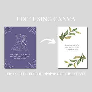 Affirmation Cards Template Canva, Affirmation Station, Printable ...