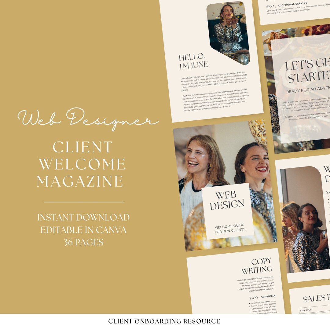 Modern Web Designer Magazine, Canva Client Welcome Pack, New Client ...
