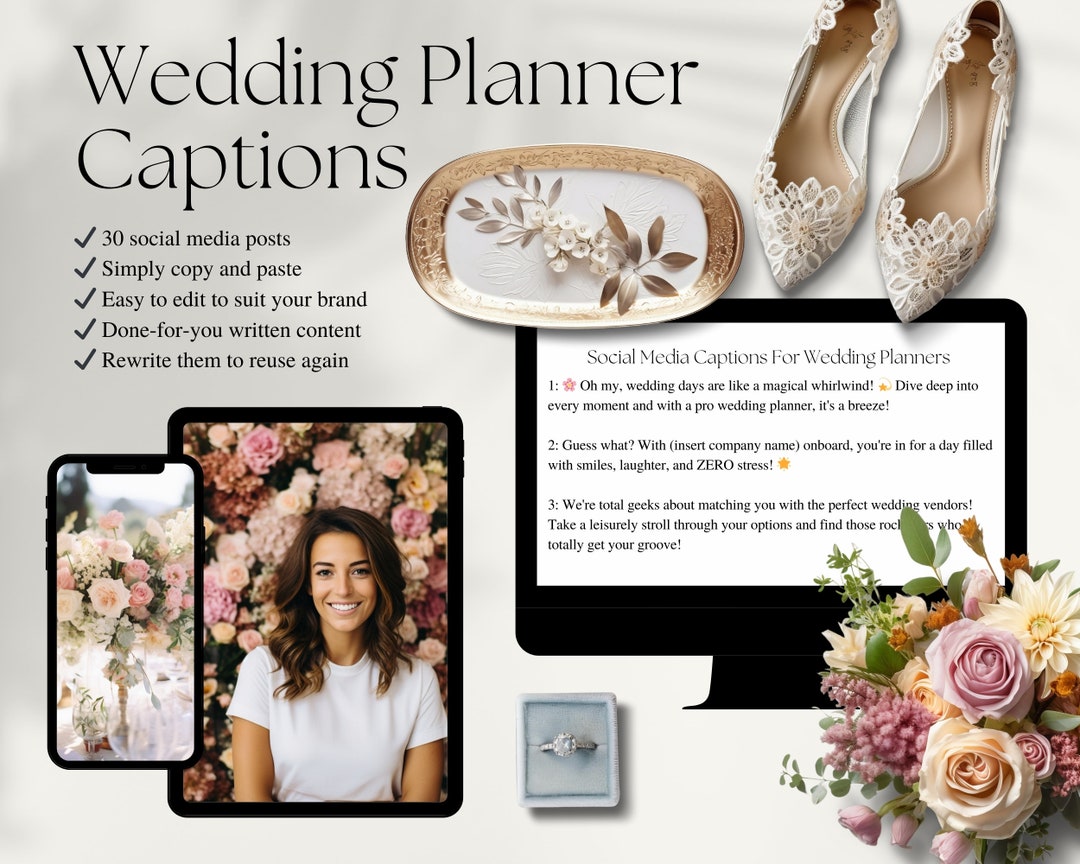 Wedding Planner Written Social Media Captions, Event Planner Small ...