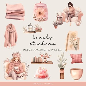 Pink Boho Digital Planner Stickers, Everyday Stickers, Fashionista ...