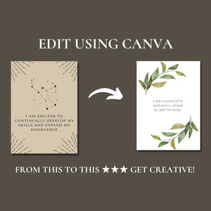 Affirmation Cards Template Canva, Affirmation Station, Printable ...