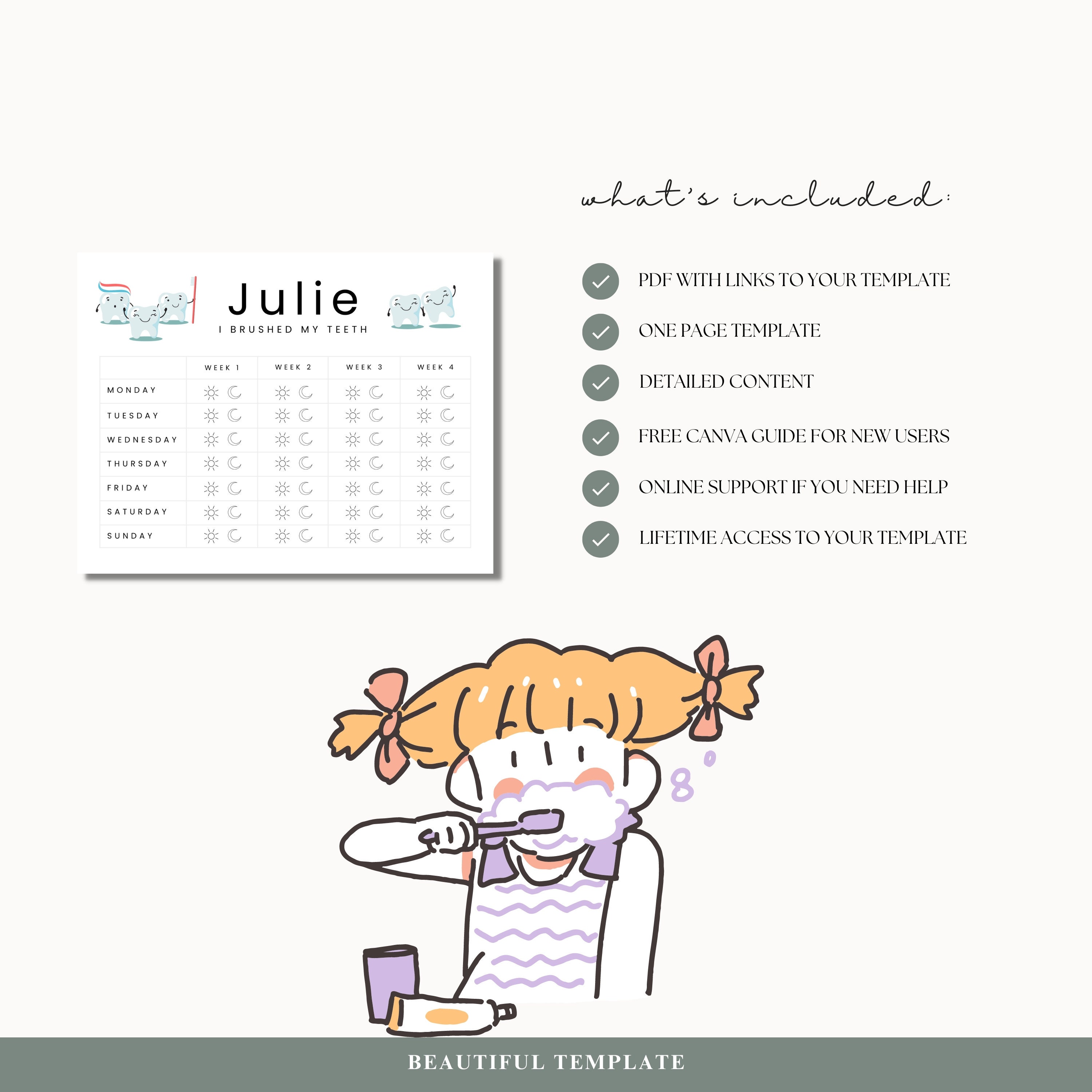 Tooth Brushing Chart | Dentist Social Media Marketing | Brush Teeth ...