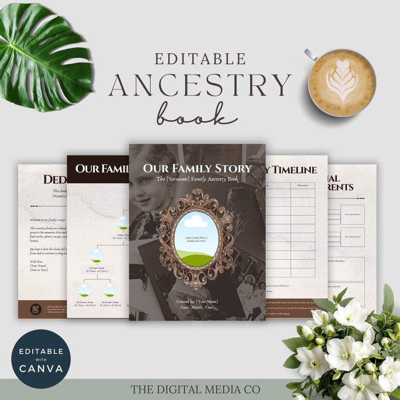Printable Family Ancestry Book | 36-page Genealogy Journal | Family ...