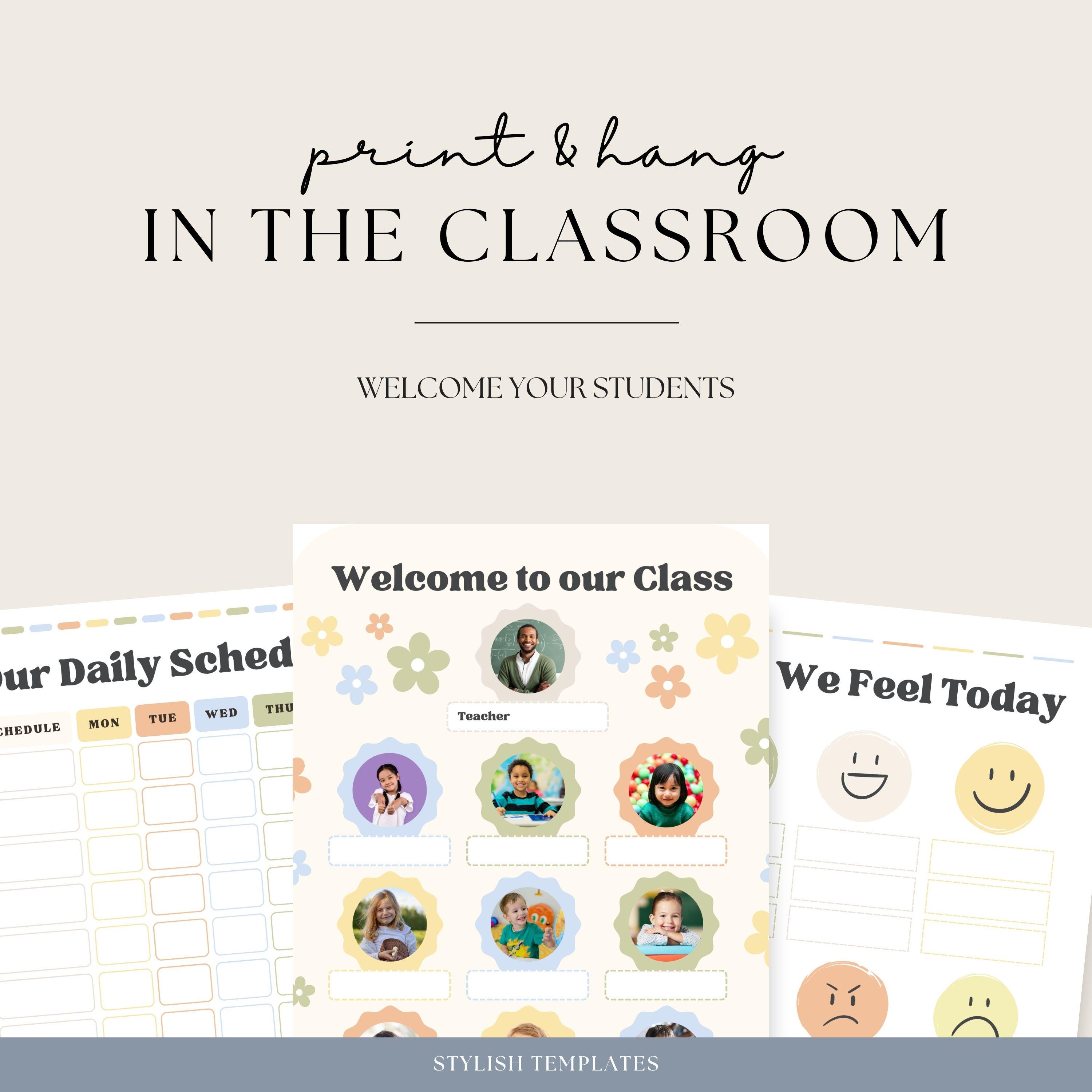 Editable Classroom Posters Bundle, Set of 5 Printable 8.5x11 ...