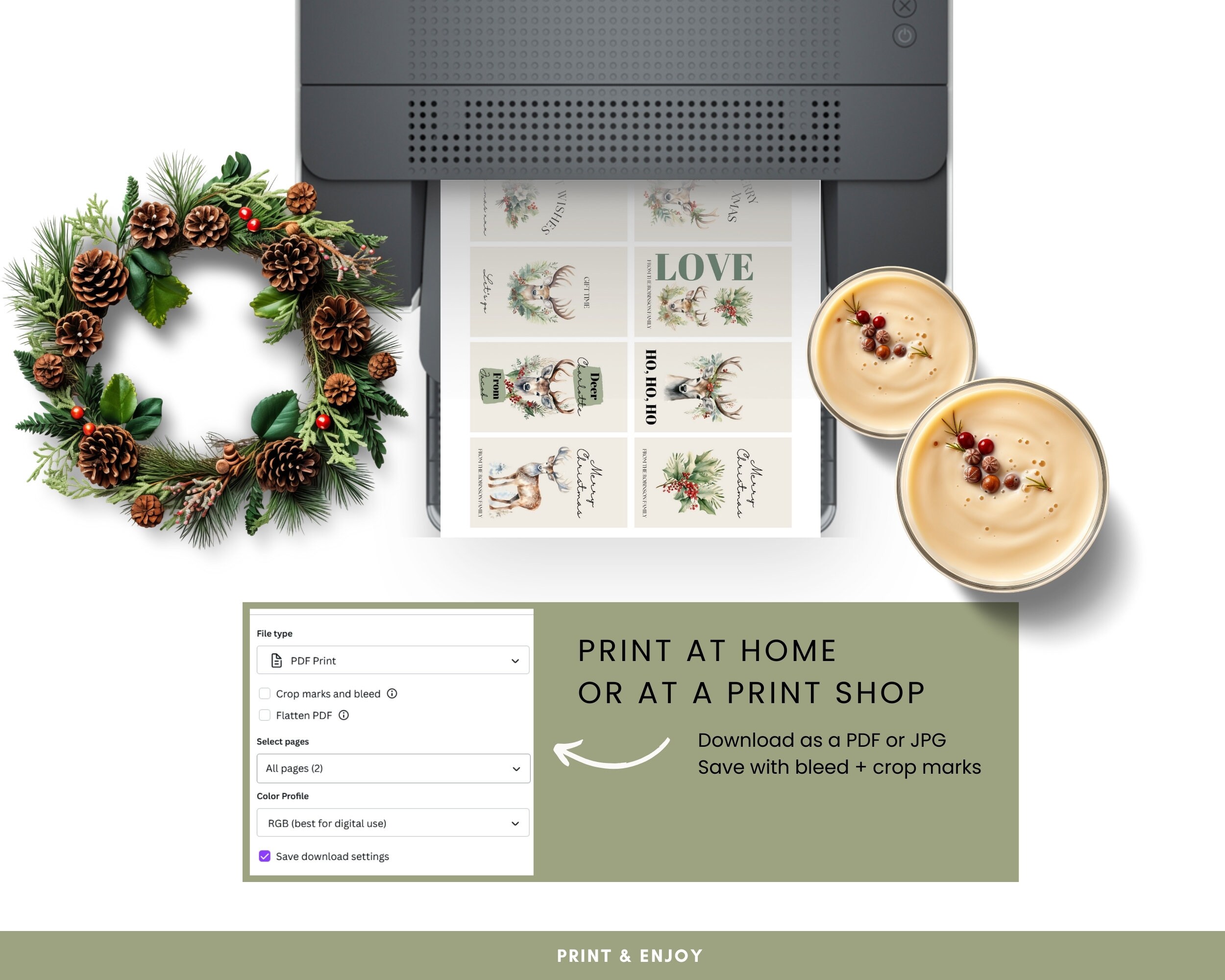 Editable Canva Christmas Tags, Printable Gift Note, Personalized Xmas ...