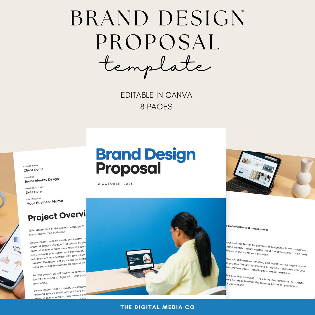 Brand Design Proposal, Canva Business Template, Printable Company Marketing, Brand Designer ...