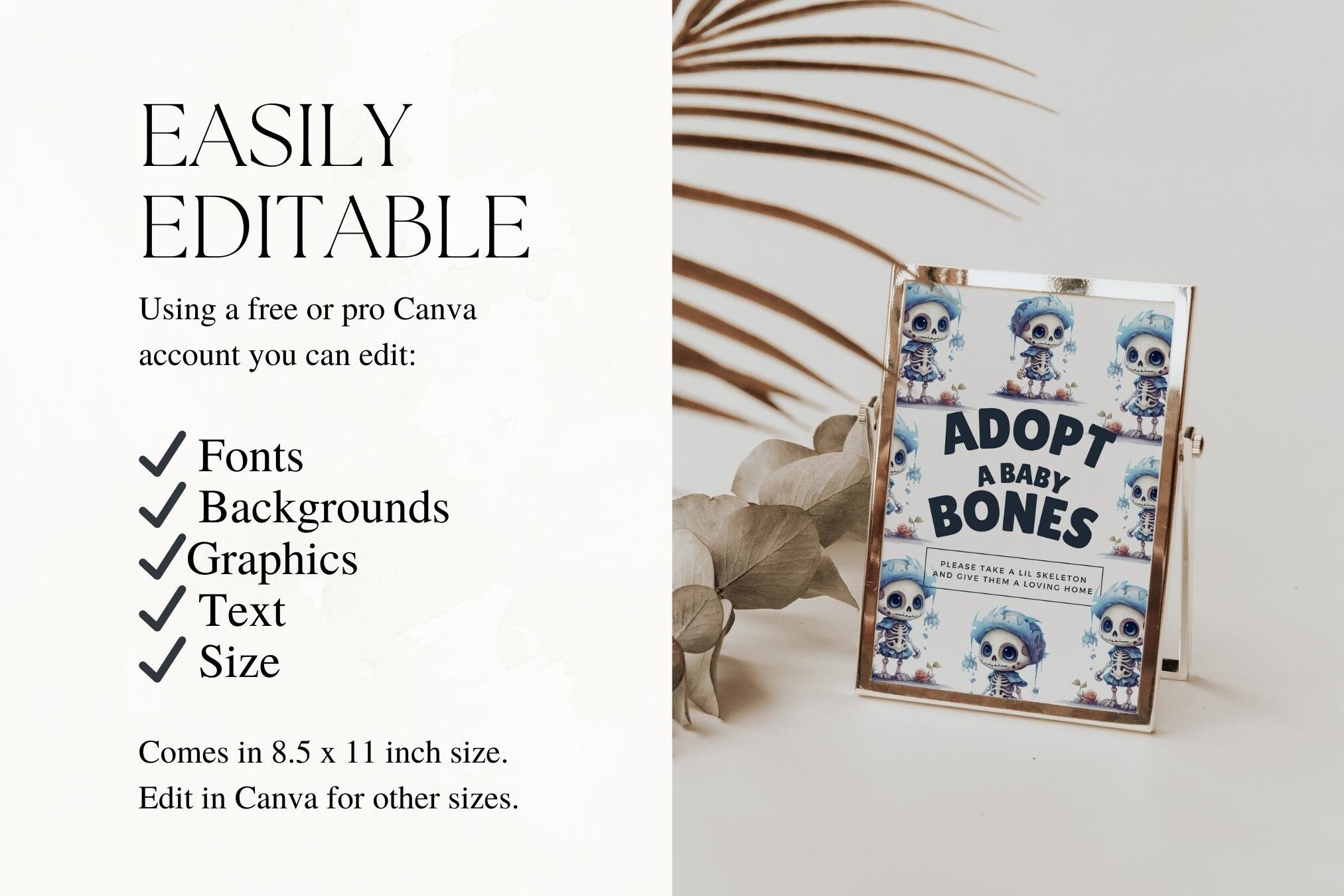 Adopt A Skeleton Sign, Halloween Printable, Halloween Favor, Spooky ...