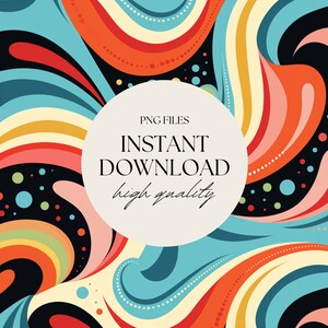 Digital Paper Pack, Retro Backgrounds and Patterns, Art Inspired ...