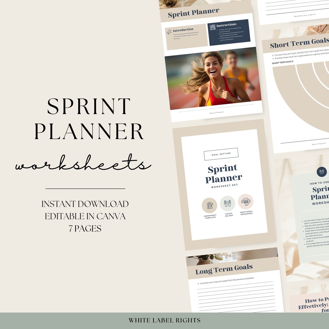 Life Coach Canva Templates, Goal and Mindset Worksheets, Neutral ...