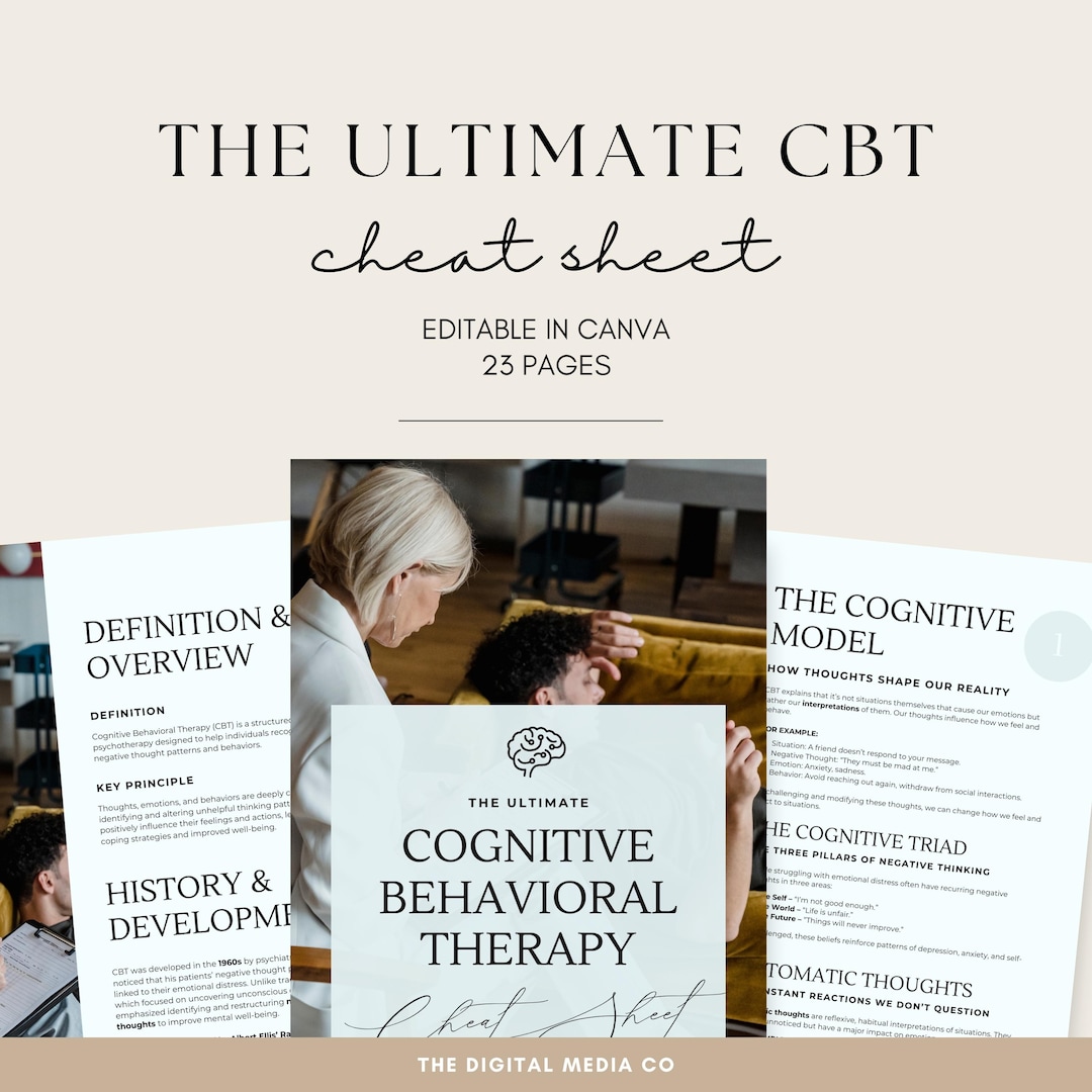 The Ultimate CBT Cheat Sheet, Cognitive Behavioral Therapy Guide for ...