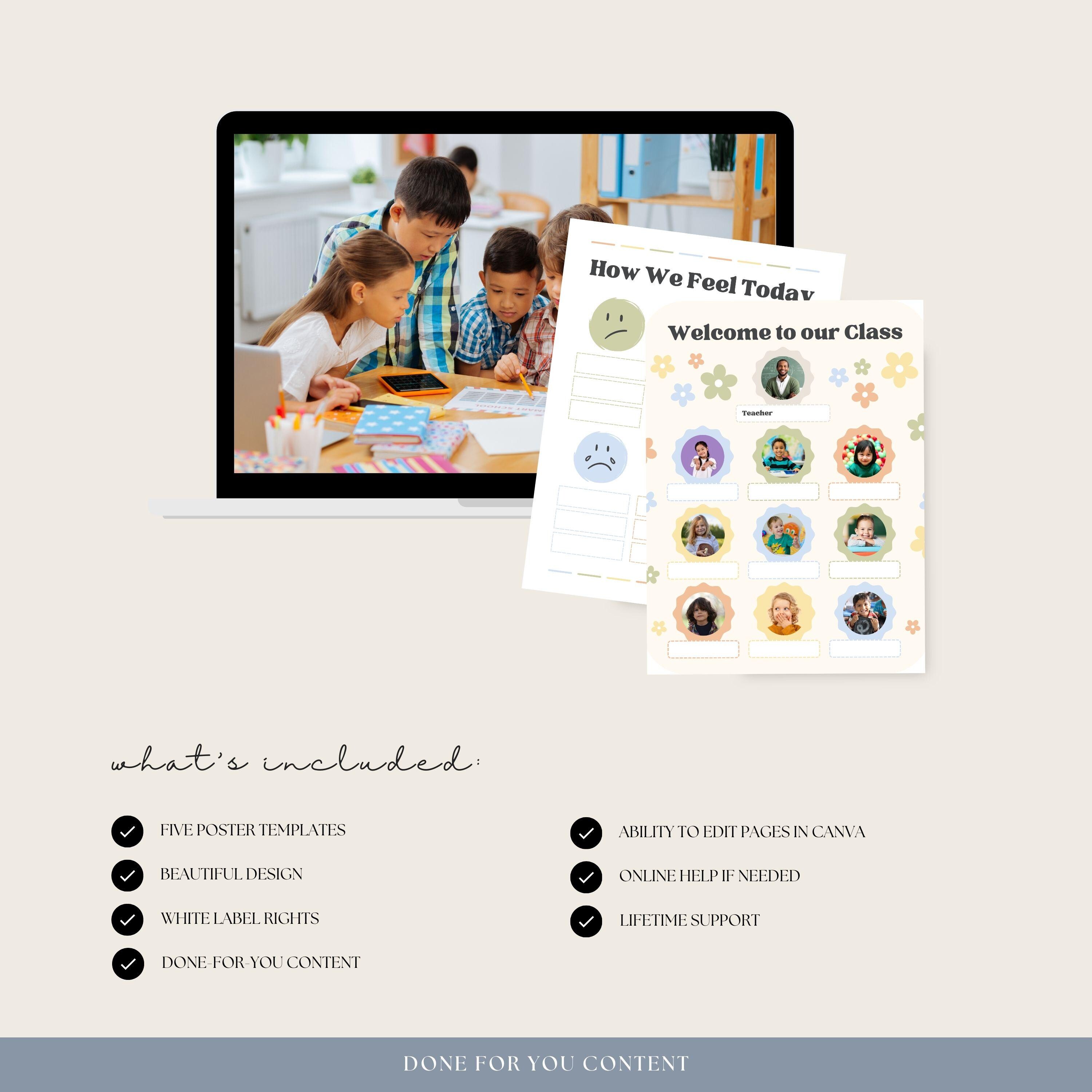 Editable Classroom Posters Bundle, Set of 5 Printable 8.5x11 ...