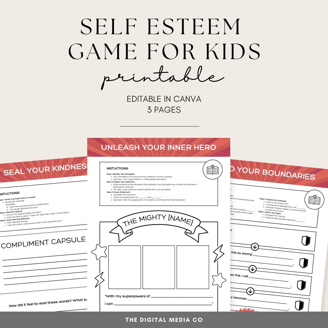 Self Esteem Game for Kids Printable – Confidence Building Worksheets ...