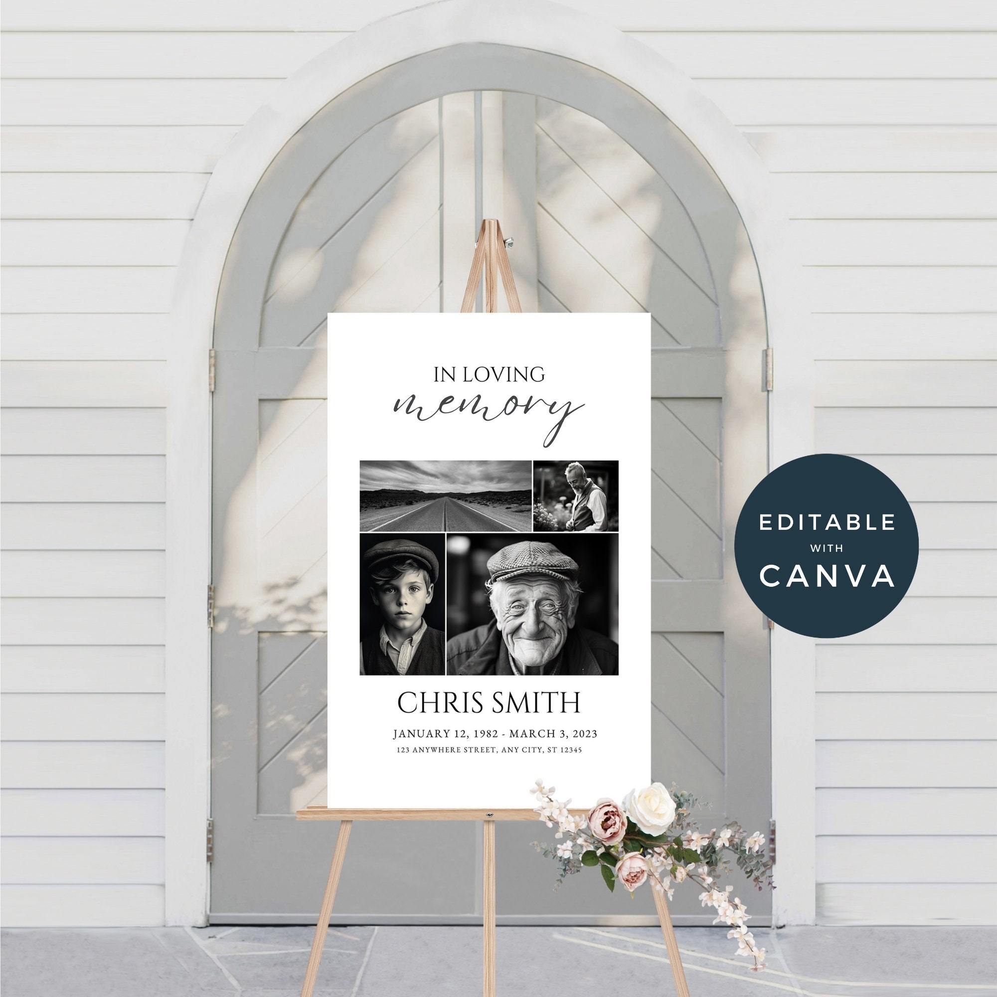 In Loving Memory Funeral Welcome Sign, Minimalist Celebration of Life ...