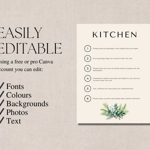 Christmas Airbnb Kitchen Sign Canva Template, Airbnb Printable, Airbnb ...