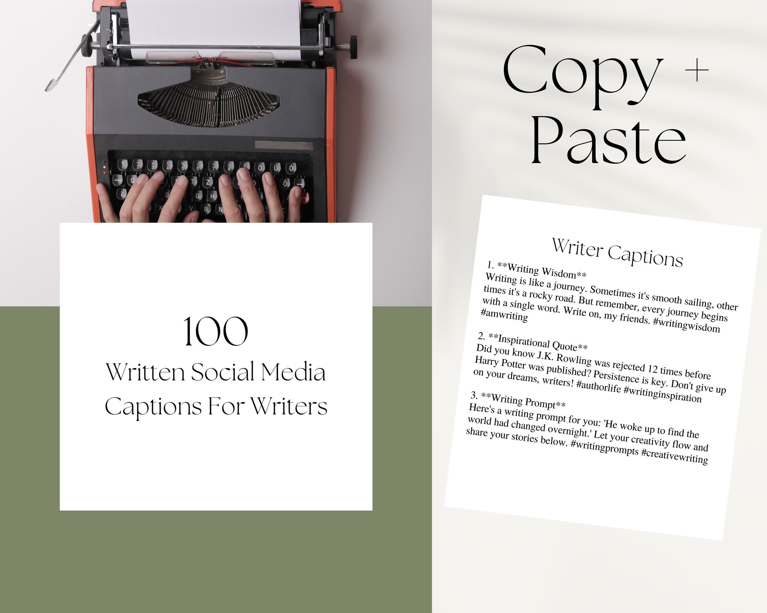 Written Social Media Captions for Writers, Author Marketing, Instagram Posts for Professional ...