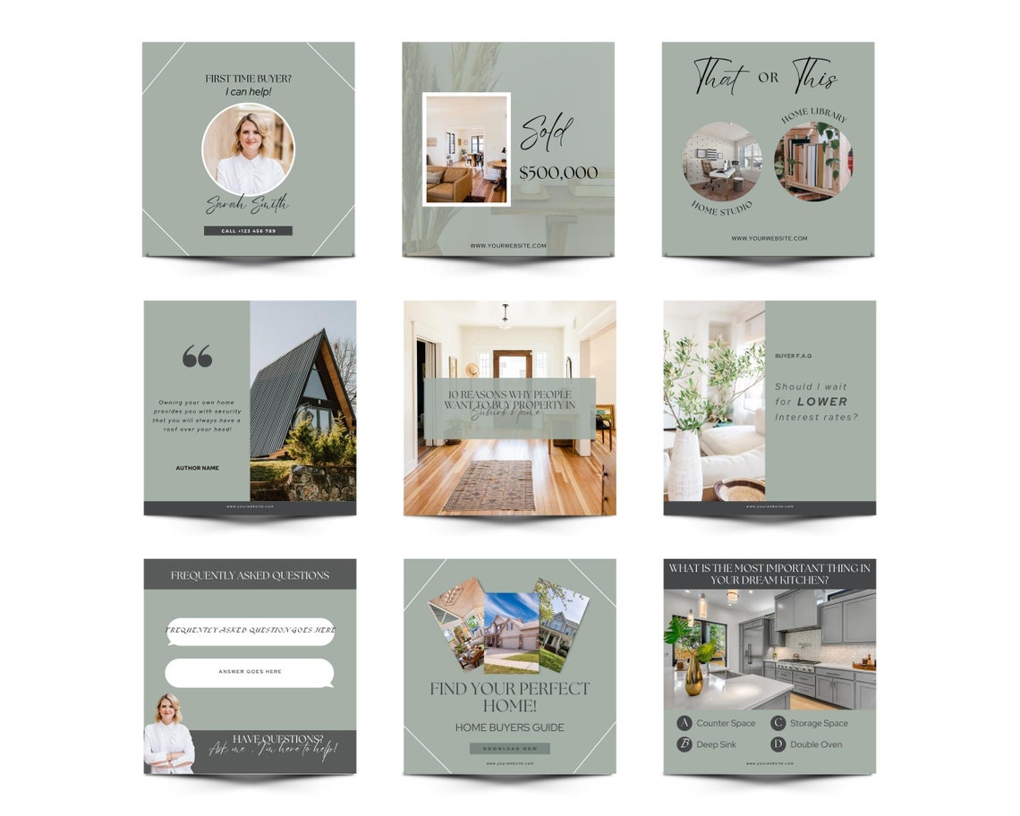 Real Estate Instagram Posts | Realty Social Media Bundle | Realtor ...