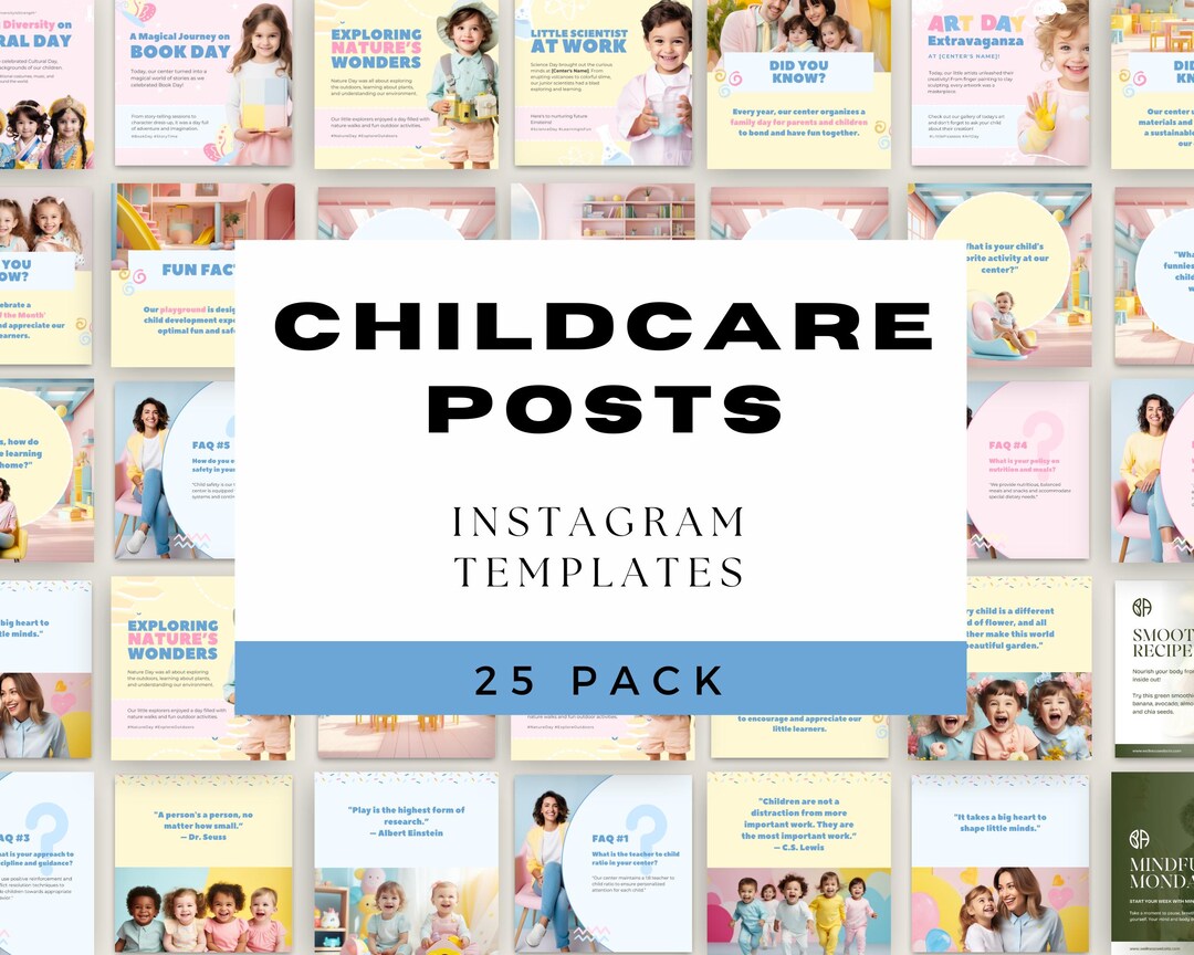 Childcare Posts, Education Social Media Post, Canva Templates for ...