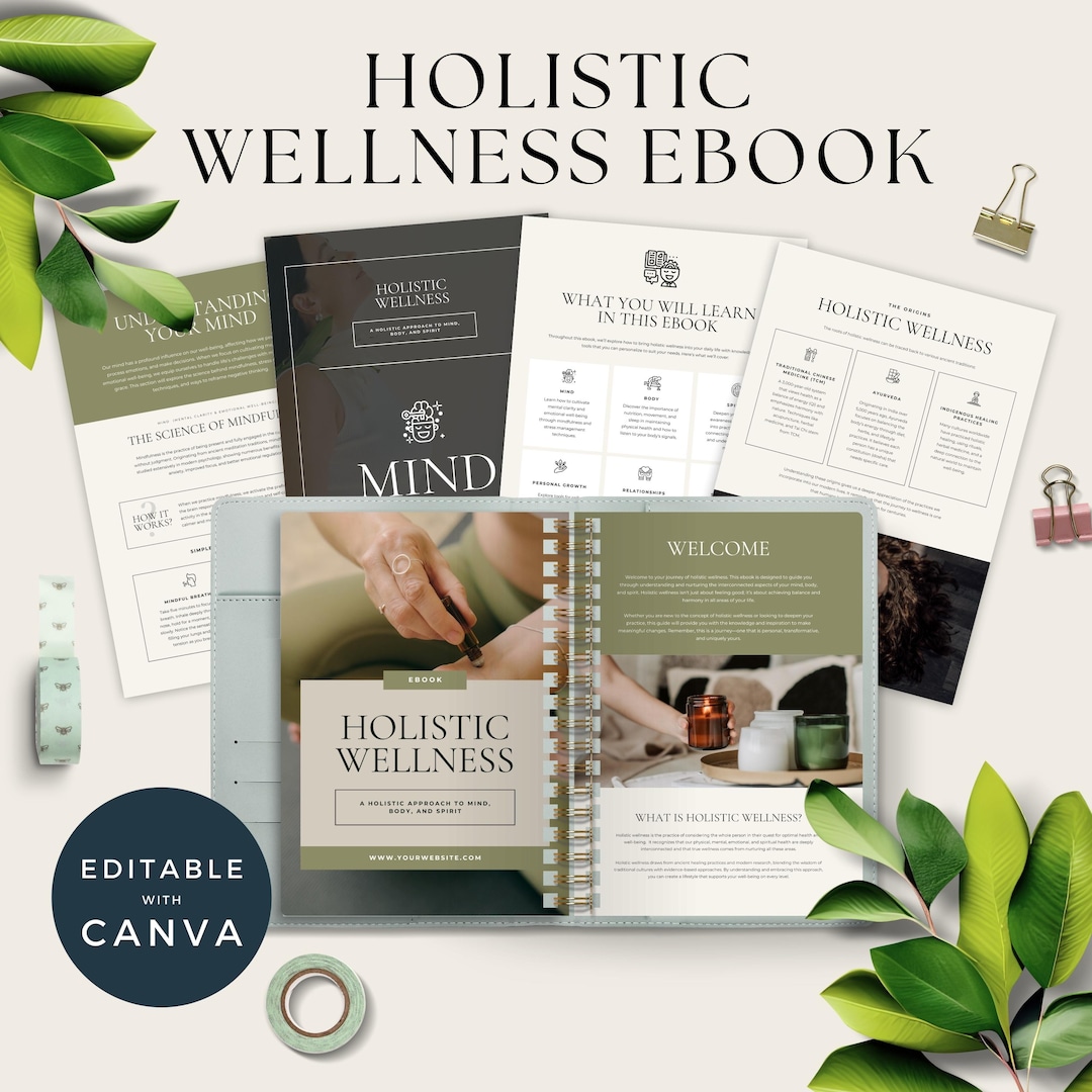 Holistic Wellness Ebook, INSTANT DOWNLOAD, Healthy Life Canva Template ...