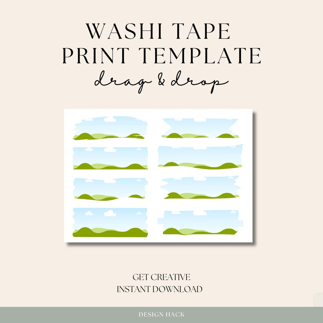 Canva Washi Tape Template for Printable Junk Journals – Drag & Drop ...