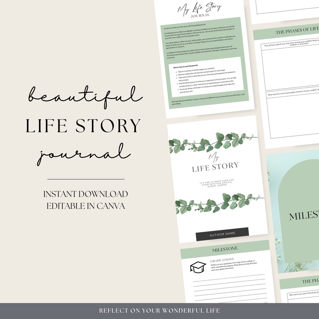 Life Journal, Canva Digital Planner, Editable Lifestyle Journalling ...