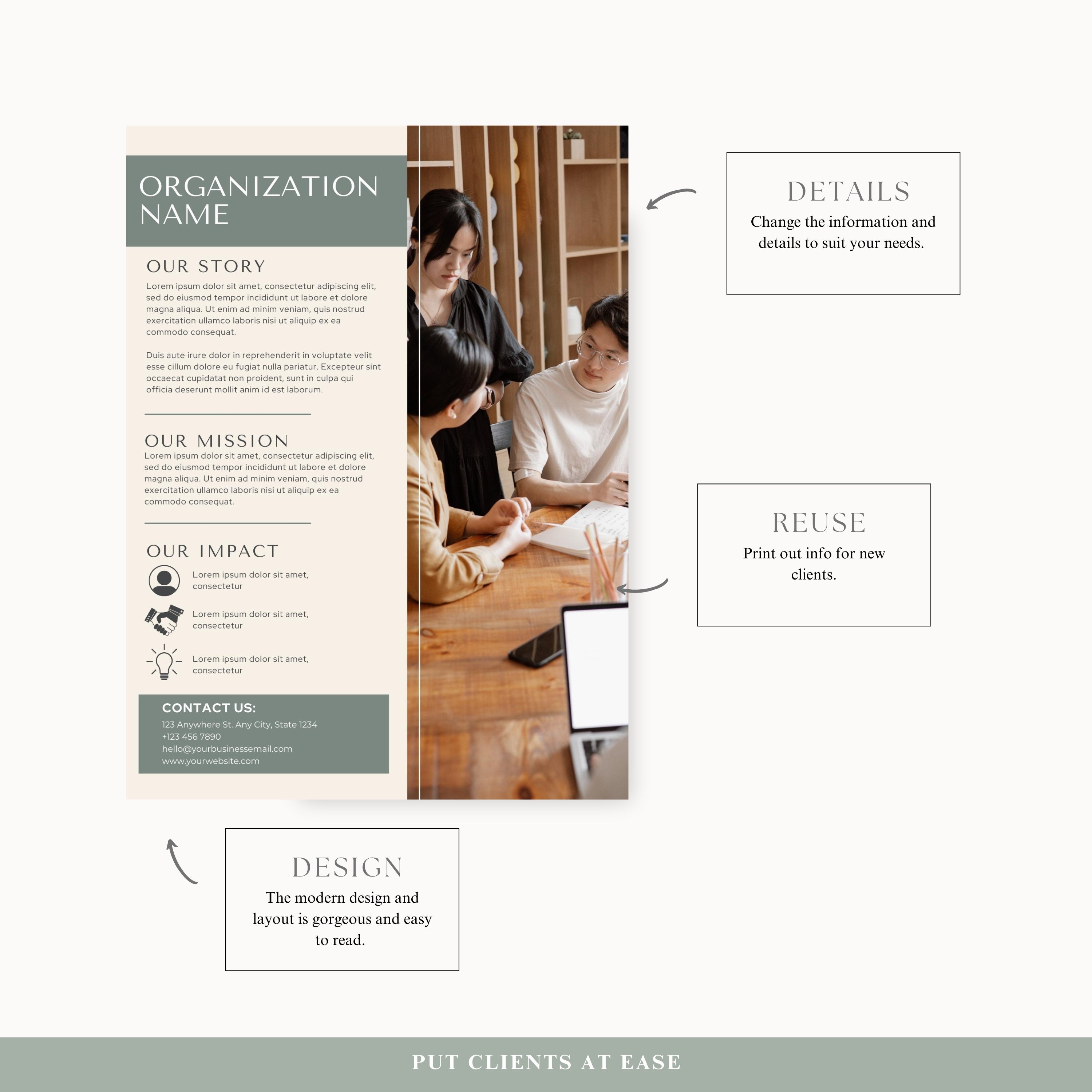 One Pager Nonprofit Canva Templates, Editable Infographic, Organization ...