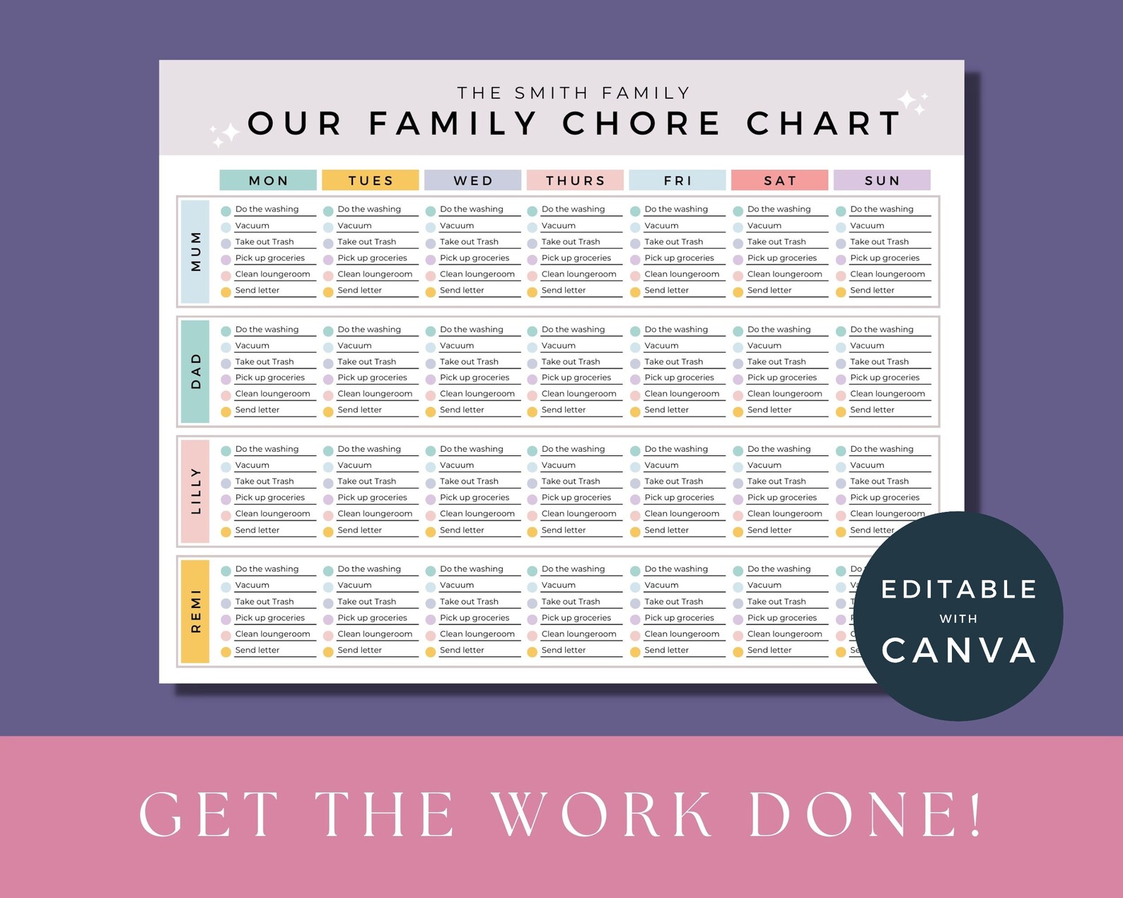 Editable Cleaning Schedule Printable Weekly, Monthly, Yearly Cleaning ...