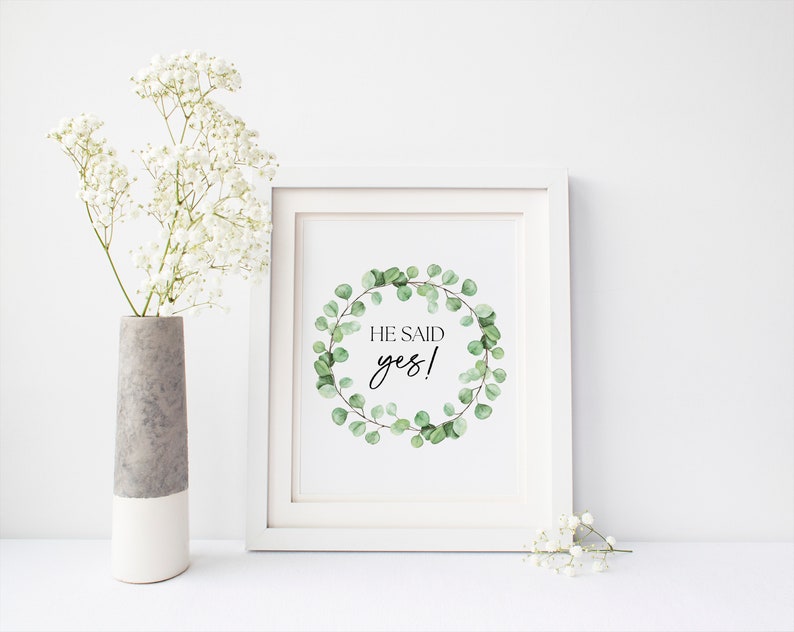 He Said Yes Sign Printable Engagement Sign Just Engaged - Etsy