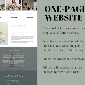 Product Based Canva Template, Canva Website Template, Canva Sales Page ...