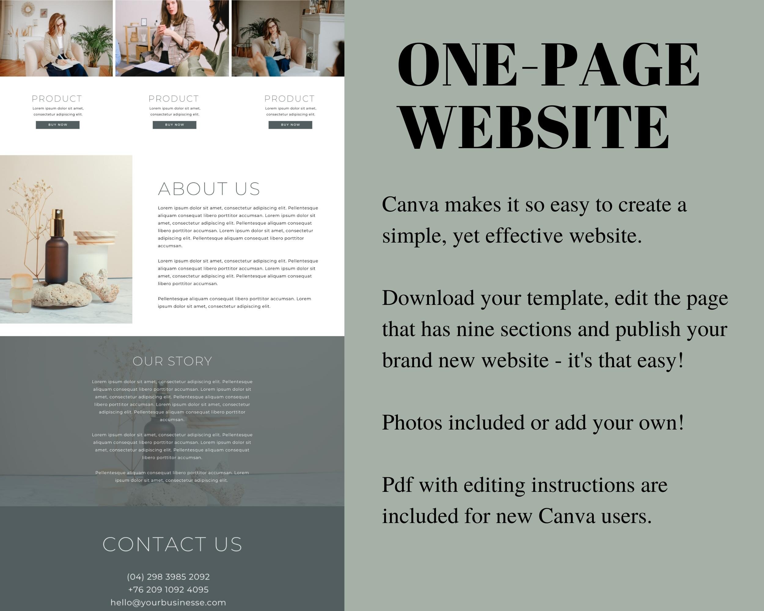Product Based Canva Template Canva Website Template Canva - Etsy
