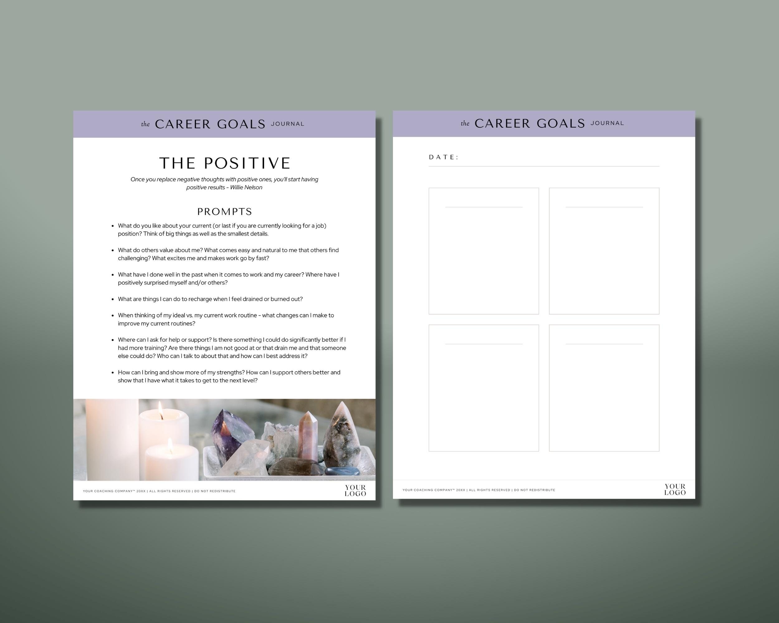 Career Goals Journal, Career Planner, Canva Career Plan Template ...