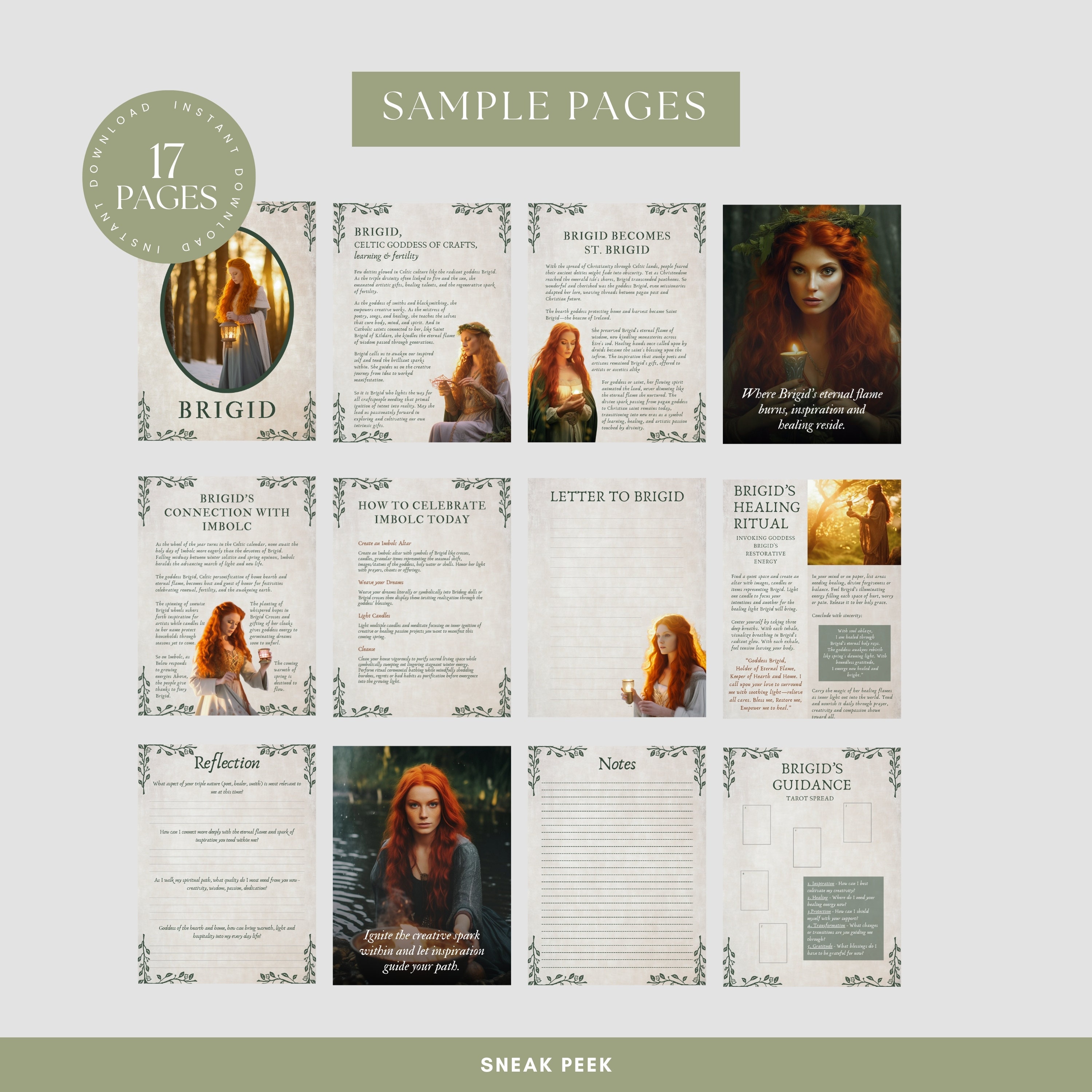 Brigid Workbook, Magical Guide, Printable Spirituality E-book, Imbolc ...