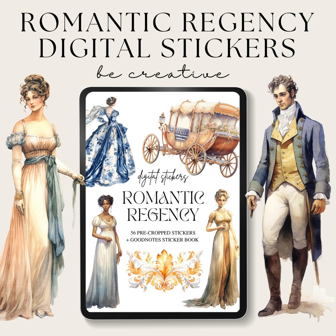 Romantic Regency Digital Planner Stickers, Digital Sticker Book ...