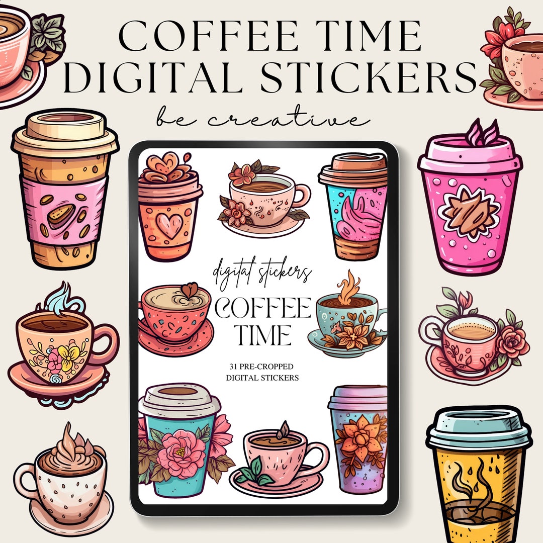 Coffee Lover Digital Planner Stickers | Digital Sticker Set | Goodnotes ...