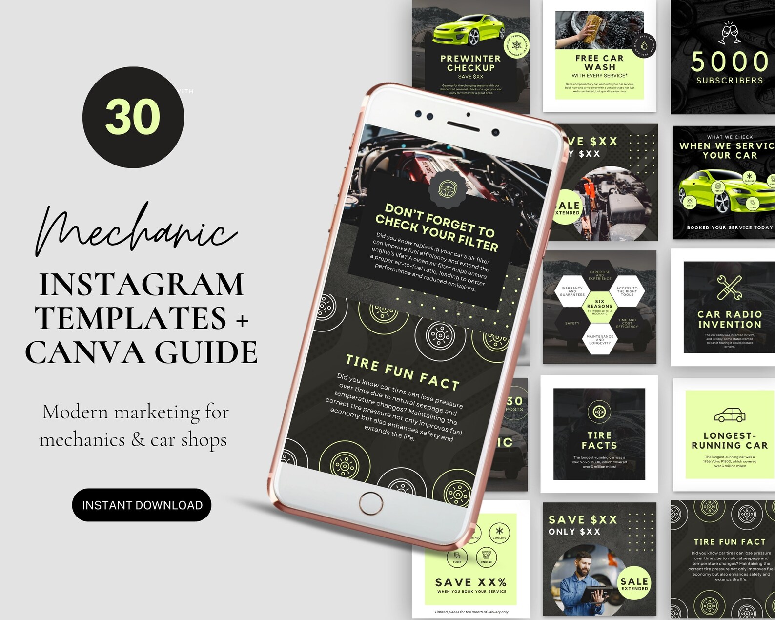Mechanic Templates, Car Shop Social Media Posts, Canva Templates for ...