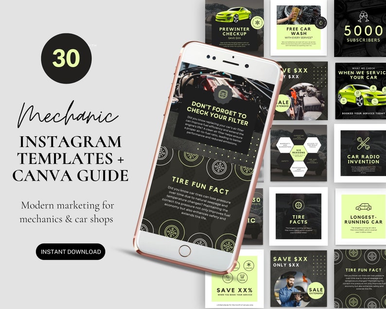 Mechanic Templates, Car Shop Social Media Posts, Canva Templates for ...