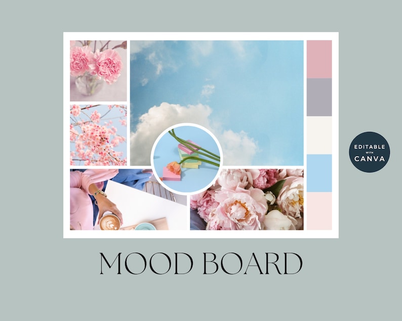 Canva Mood Board Bundle, Canva Vision Board Templates, Editable Mood ...