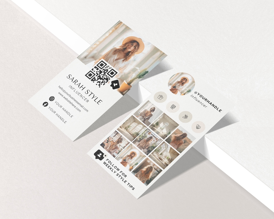 Digital Influencer Business Card for Phone, Content Creator Phone ...